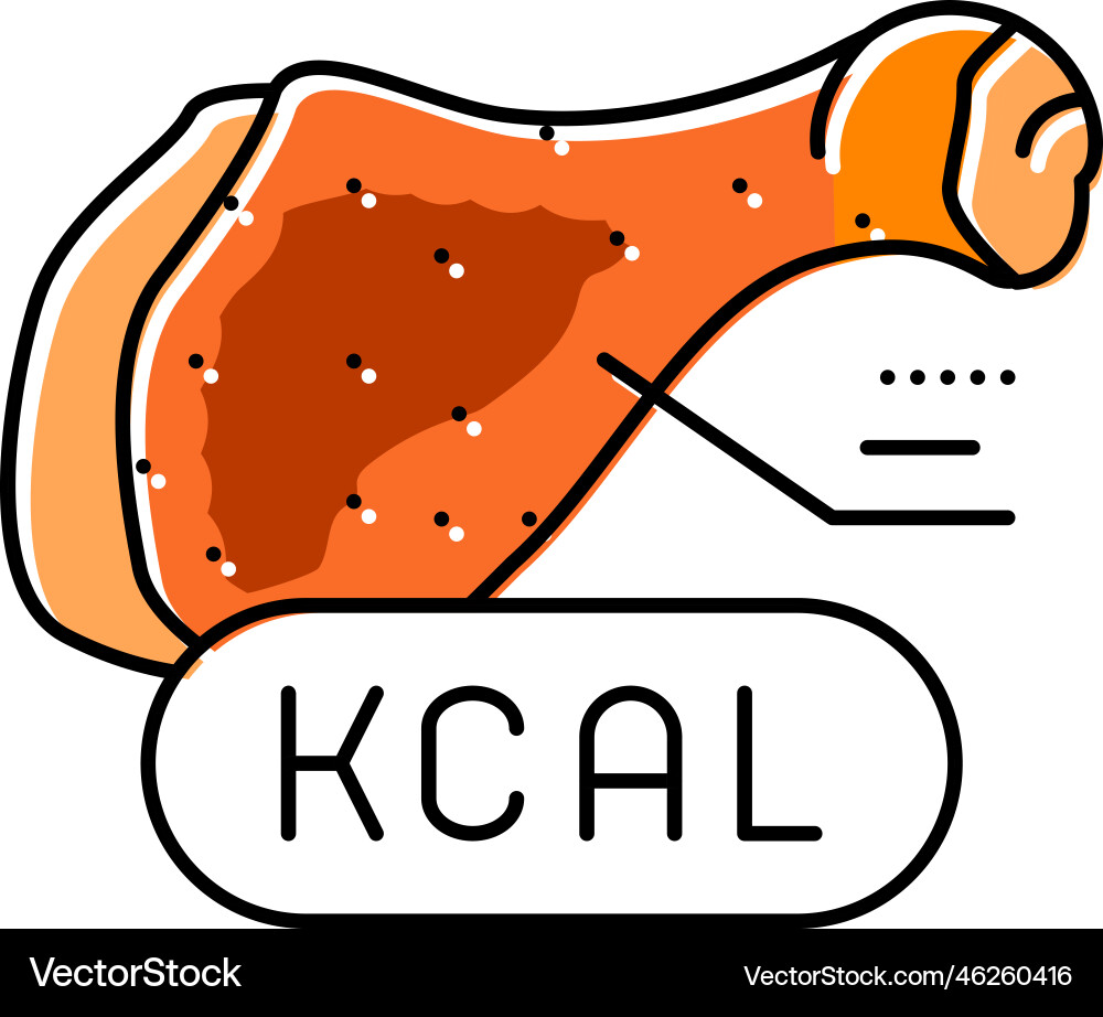 Calories chicken fried color icon Royalty Free Vector Image