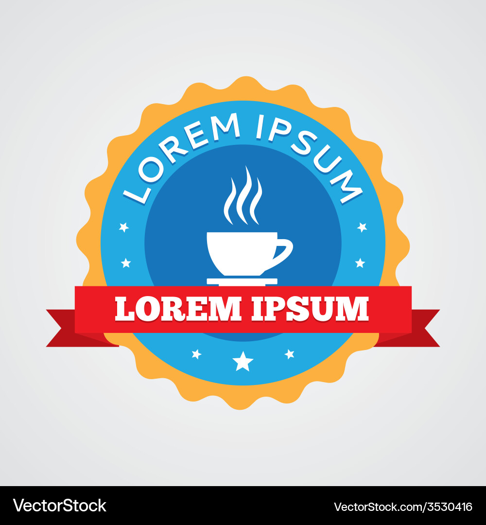 Cap tea vintage badge label icon Royalty Free Vector Image