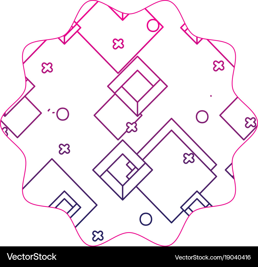 Color line star with geometric style graphic Vector Image
