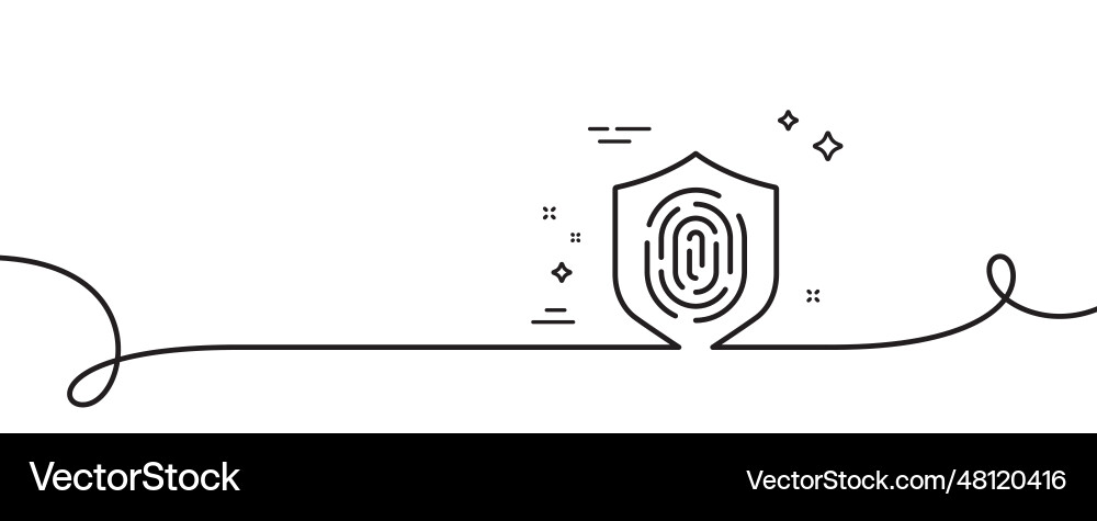 Fingerprint line icon finger print protection Vector Image
