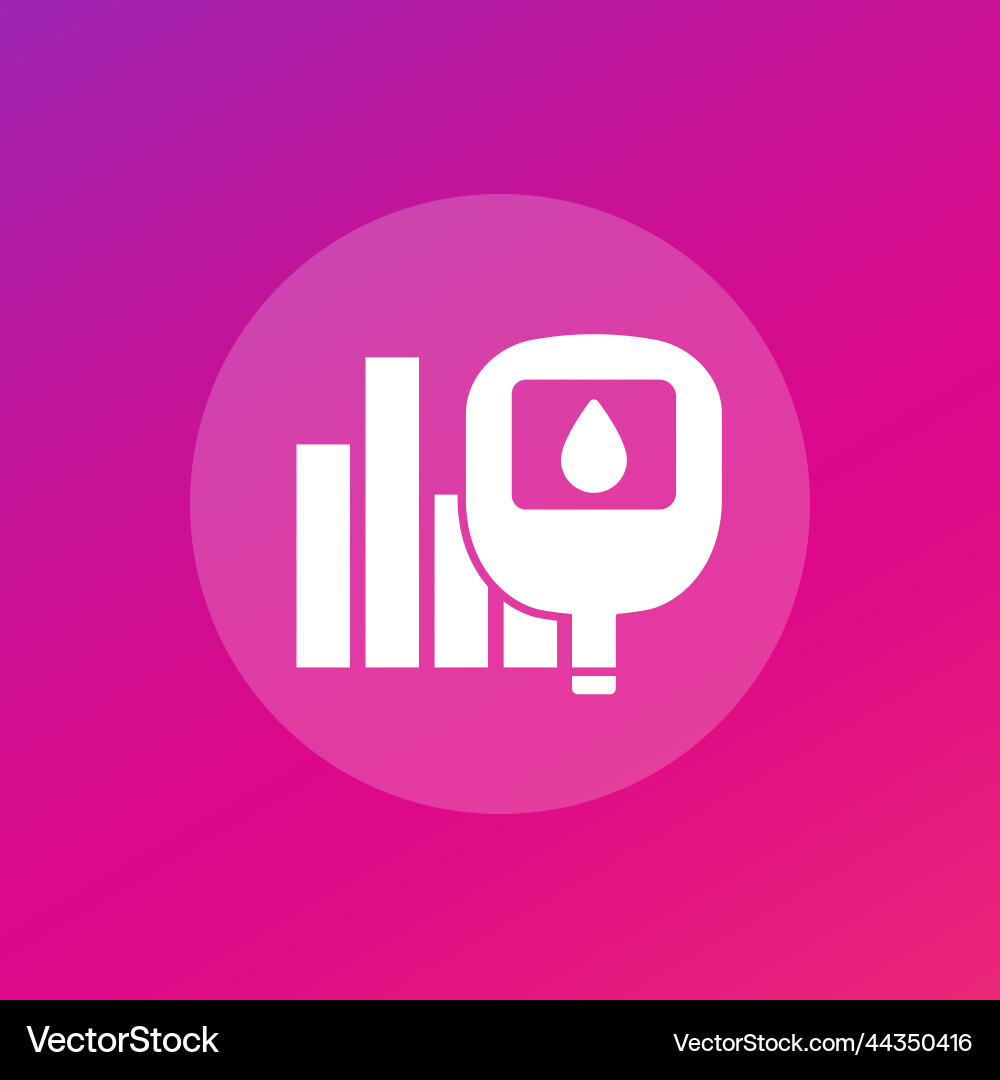 Glucose monitoring glucometer icon Royalty Free Vector Image