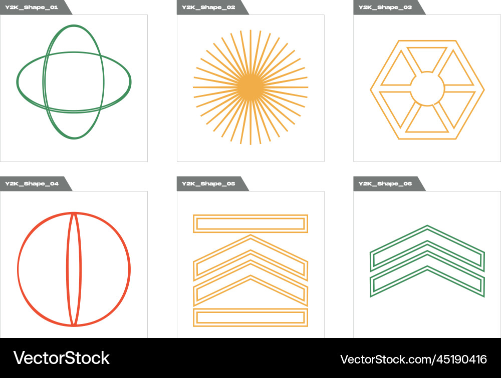 Graphic assets set large set of retro Royalty Free Vector