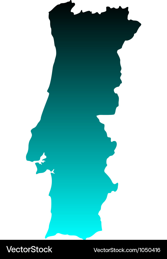 Map of portugal Royalty Free Vector Image - VectorStock