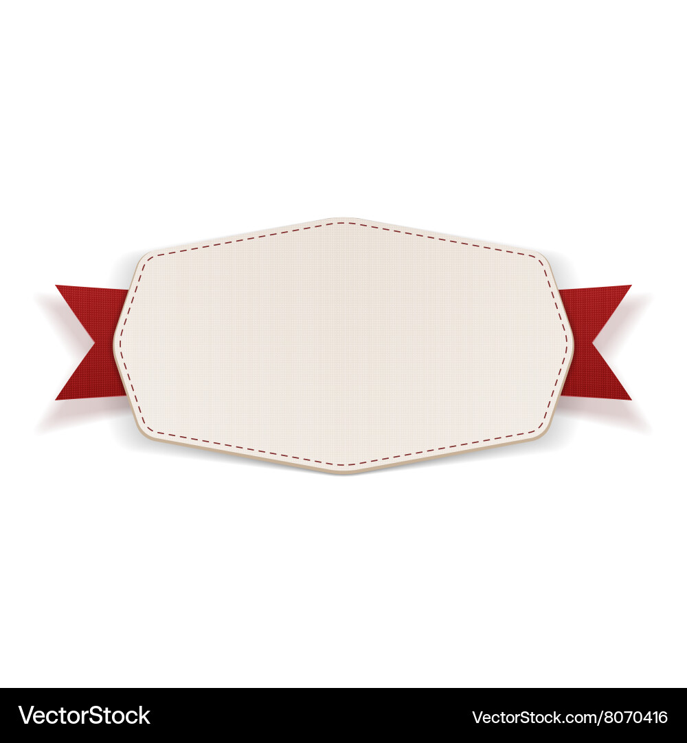 Paper banner with red ribbon Royalty Free Vector Image