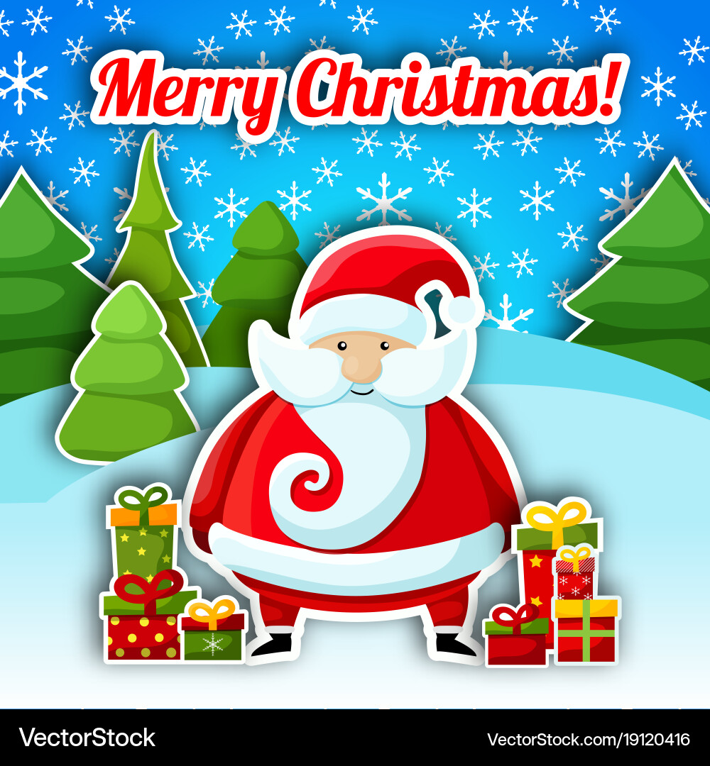 Santa claus christmas postcard Royalty Free Vector Image