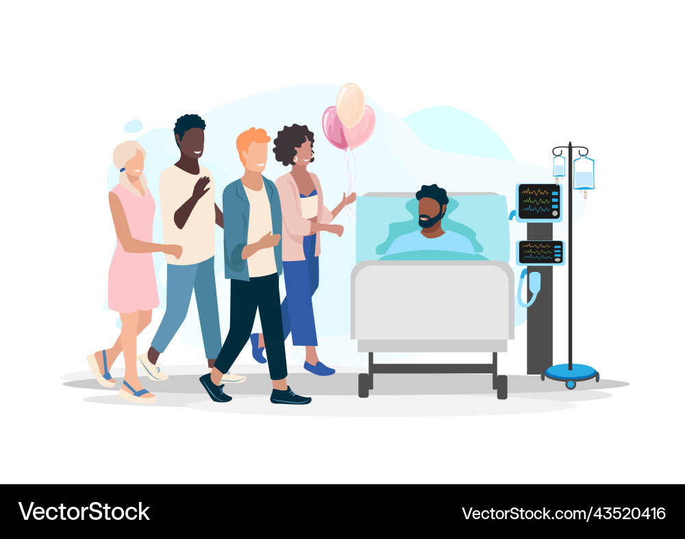 Visitors in the hospital Royalty Free Vector Image