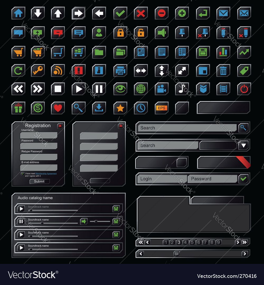 Web design elements Royalty Free Vector Image - VectorStock