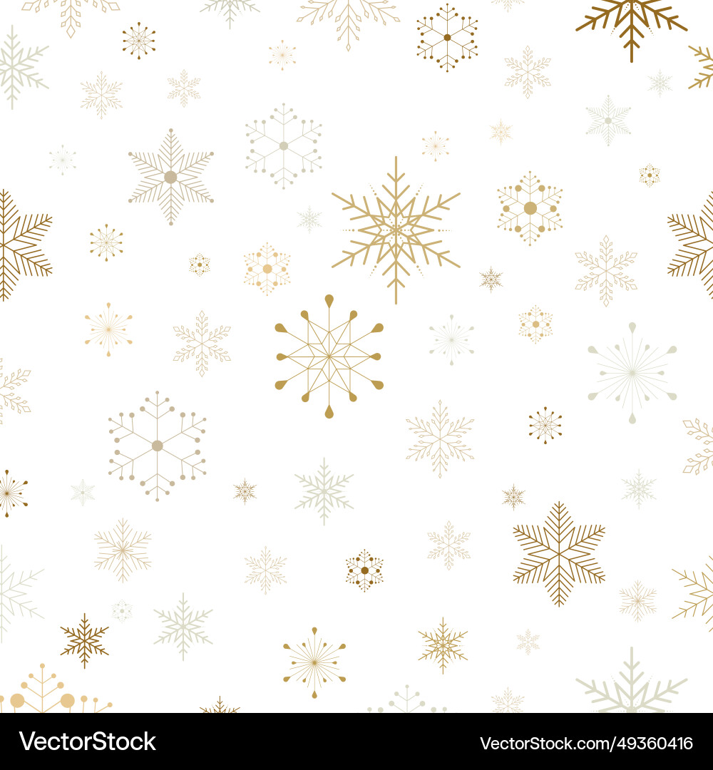 Winter with golden snowflakes Royalty Free Vector Image
