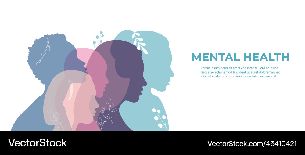 Banner about mental health7 Royalty Free Vector Image
