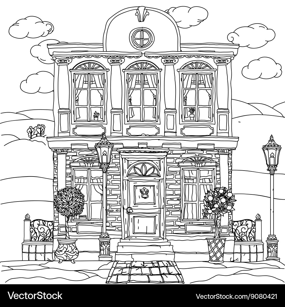 Black and white of a house Royalty Free Vector Image