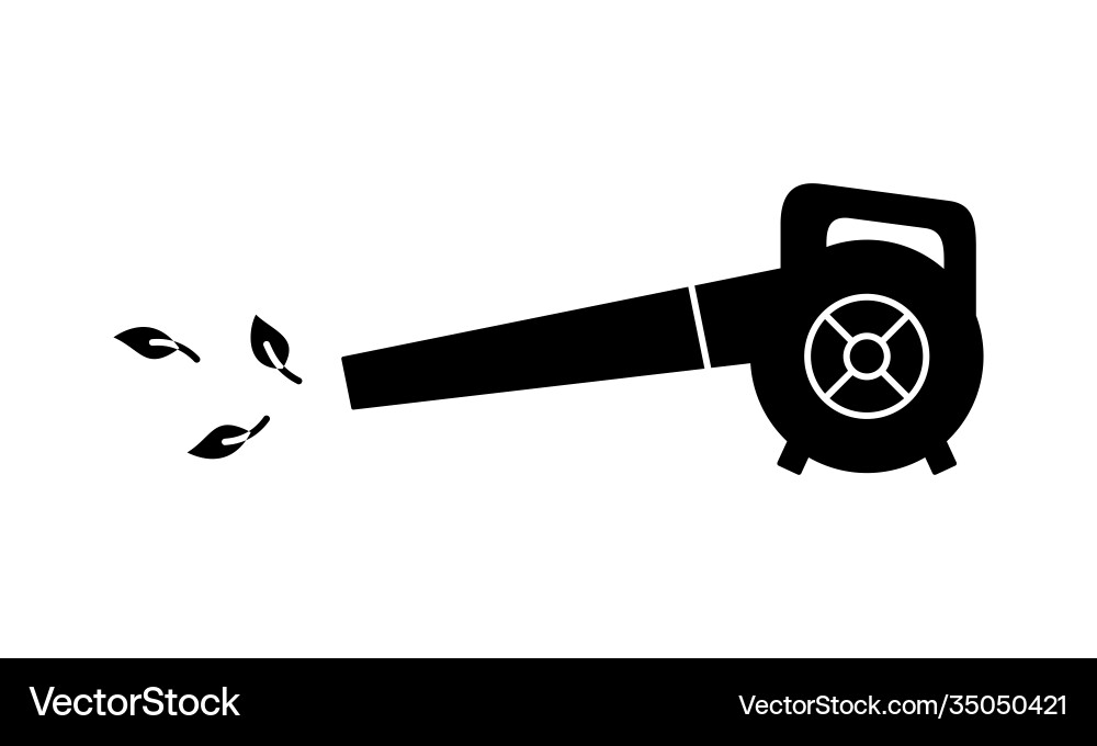 Blower with leaves silhouette icon electric Vector Image