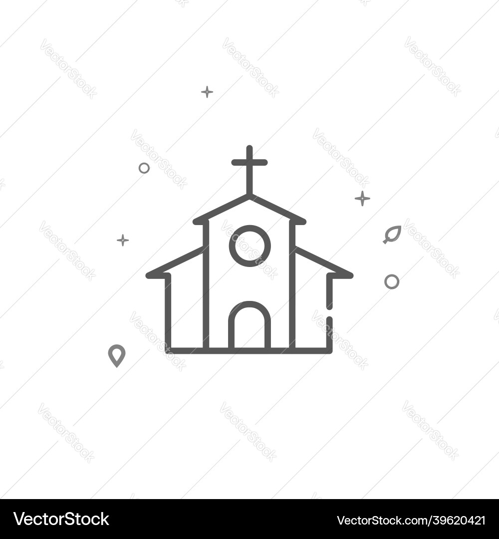 Church chapel simple line icon building symbol Vector Image