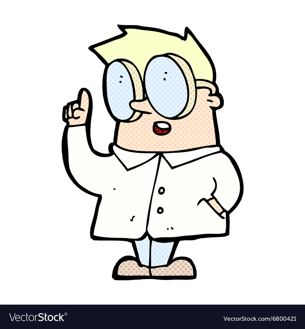 Comic cartoon scientist Royalty Free Vector Image