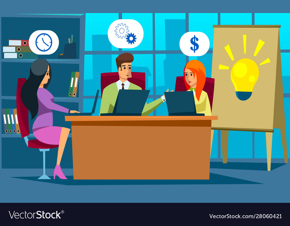 Concept coworking center business meeting Vector Image Concept coworking center business meeting Vector Image