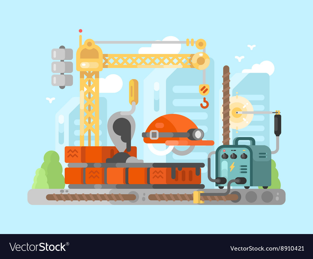 Construction site design concept Royalty Free Vector Image