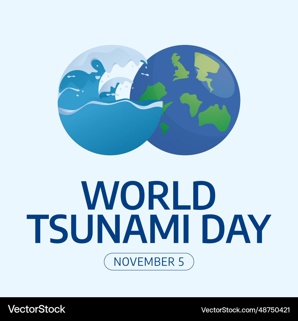 Flyers promoting world tsunami day or associated Vector Image