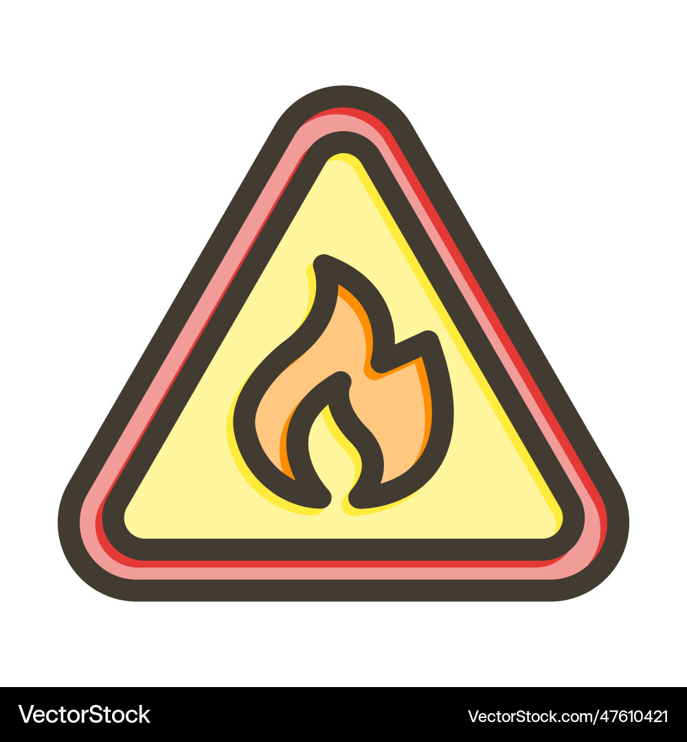 Hazard sign thick line filled colors for personal Vector Image