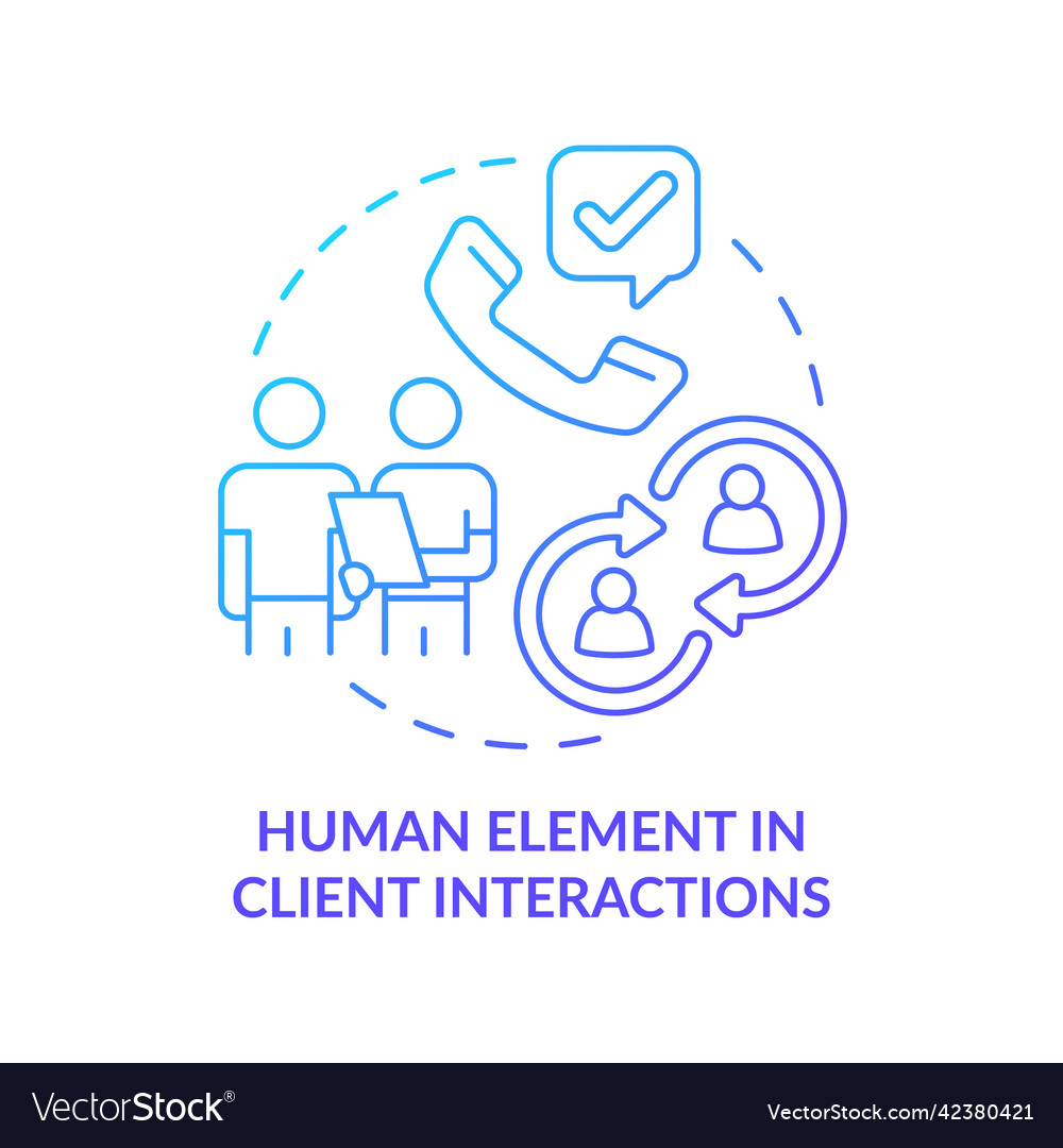 Human element in client interactions blue Vector Image
