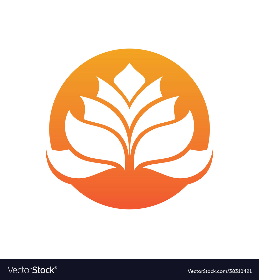 Lotus flowers design logo template Royalty Free Vector Image