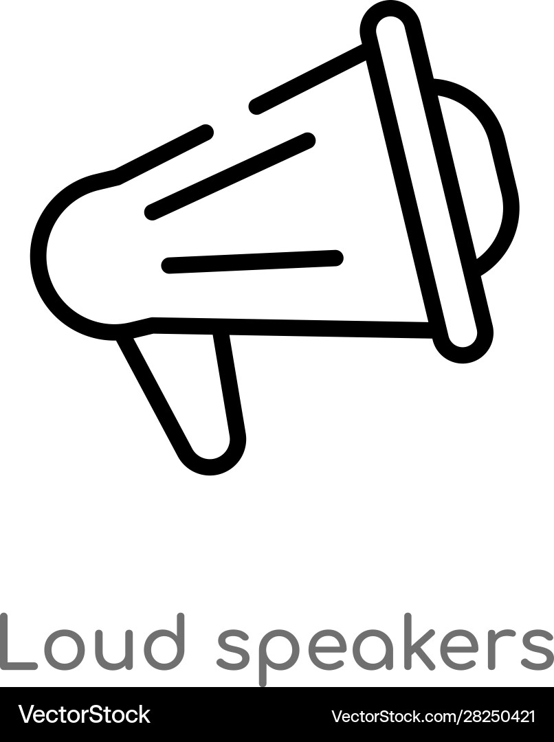 Outline loud speakers icon isolated black simple Vector Image