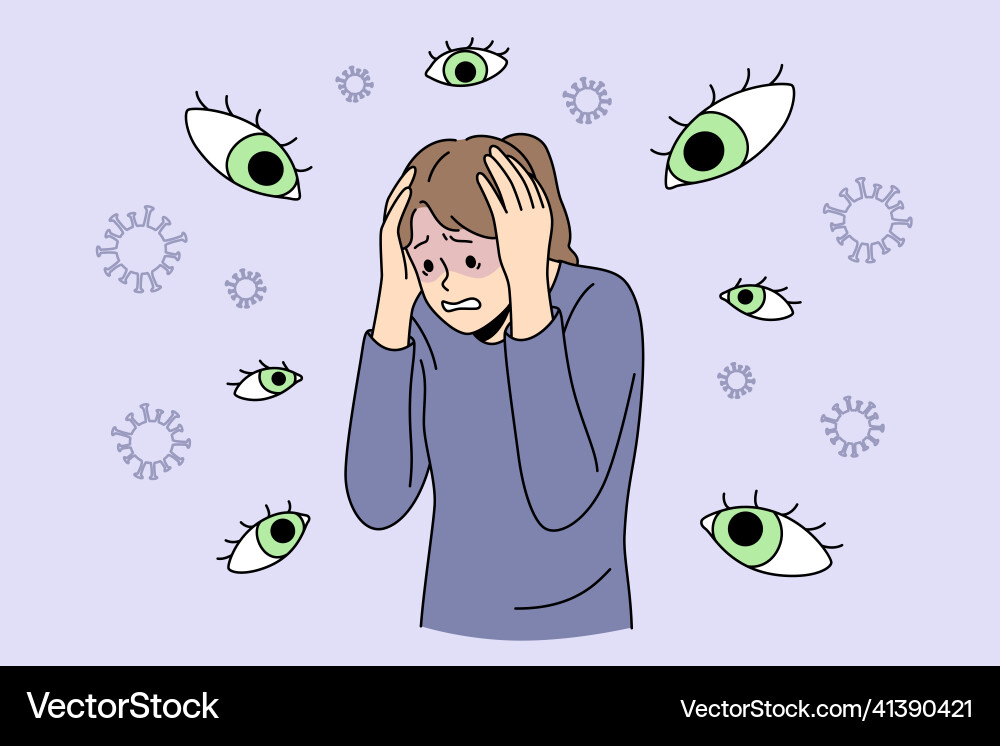 Panic of chase and inner fears concept Royalty Free Vector