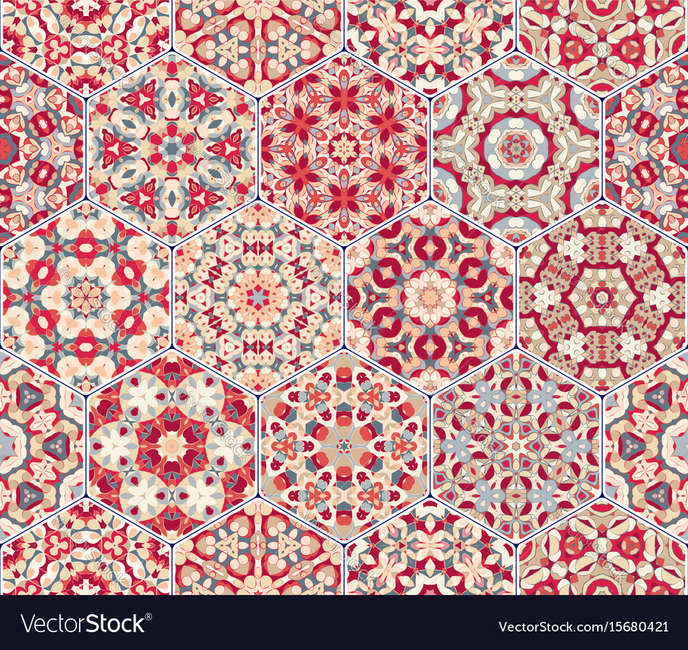 Set of hexagonal patterns Royalty Free Vector Image