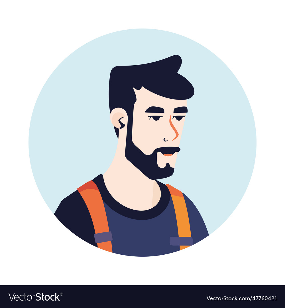 Smiling man with beard working Royalty Free Vector Image