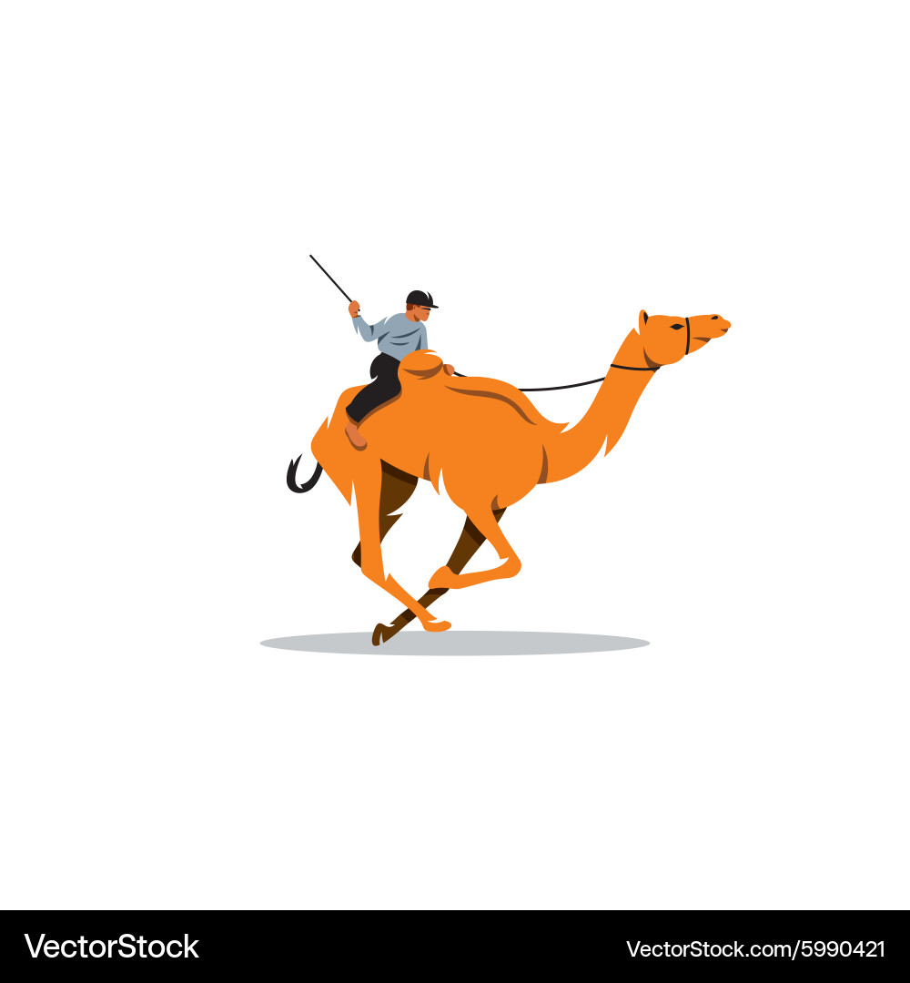 Traditional camel race in middle east sign Vector Image