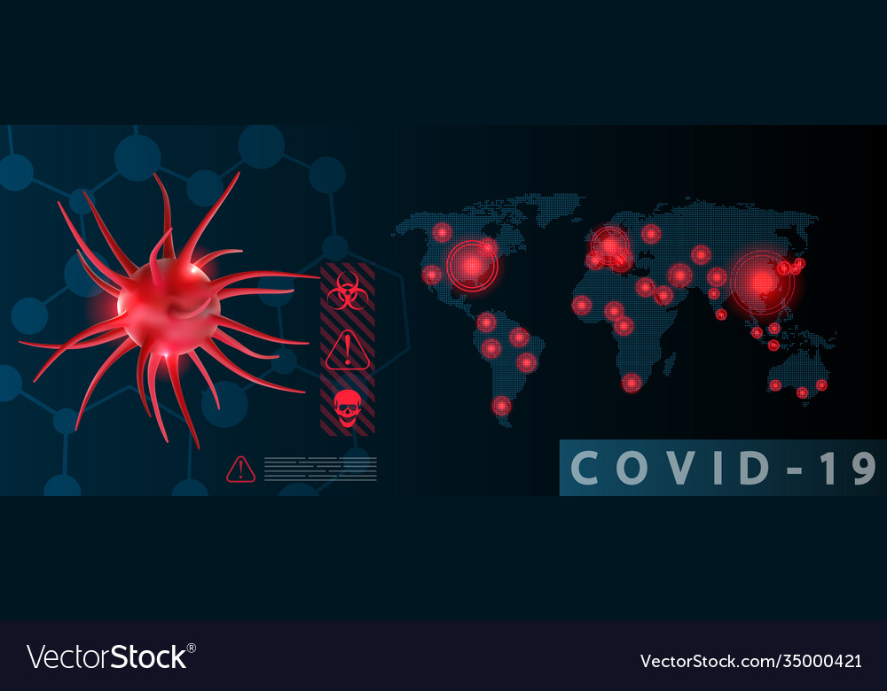 Visualization coronavirus 2019-ncov sars-cov-2 Vector Image
