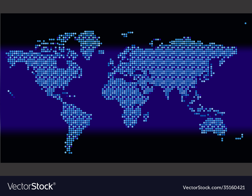 World map digital model simulation Royalty Free Vector Image