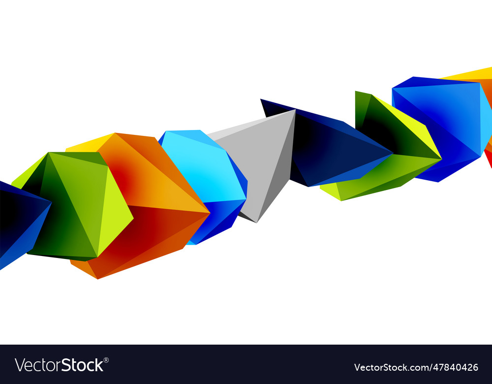 3d low poly triangle design elements Royalty Free Vector