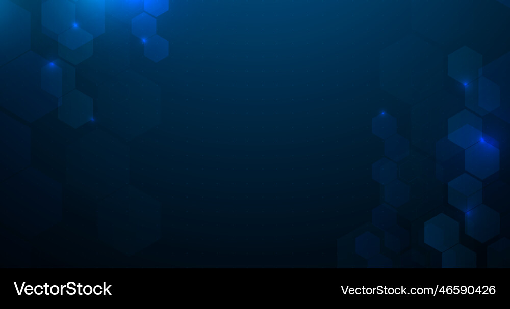 Abstract blue hexagon technology background Vector Image
