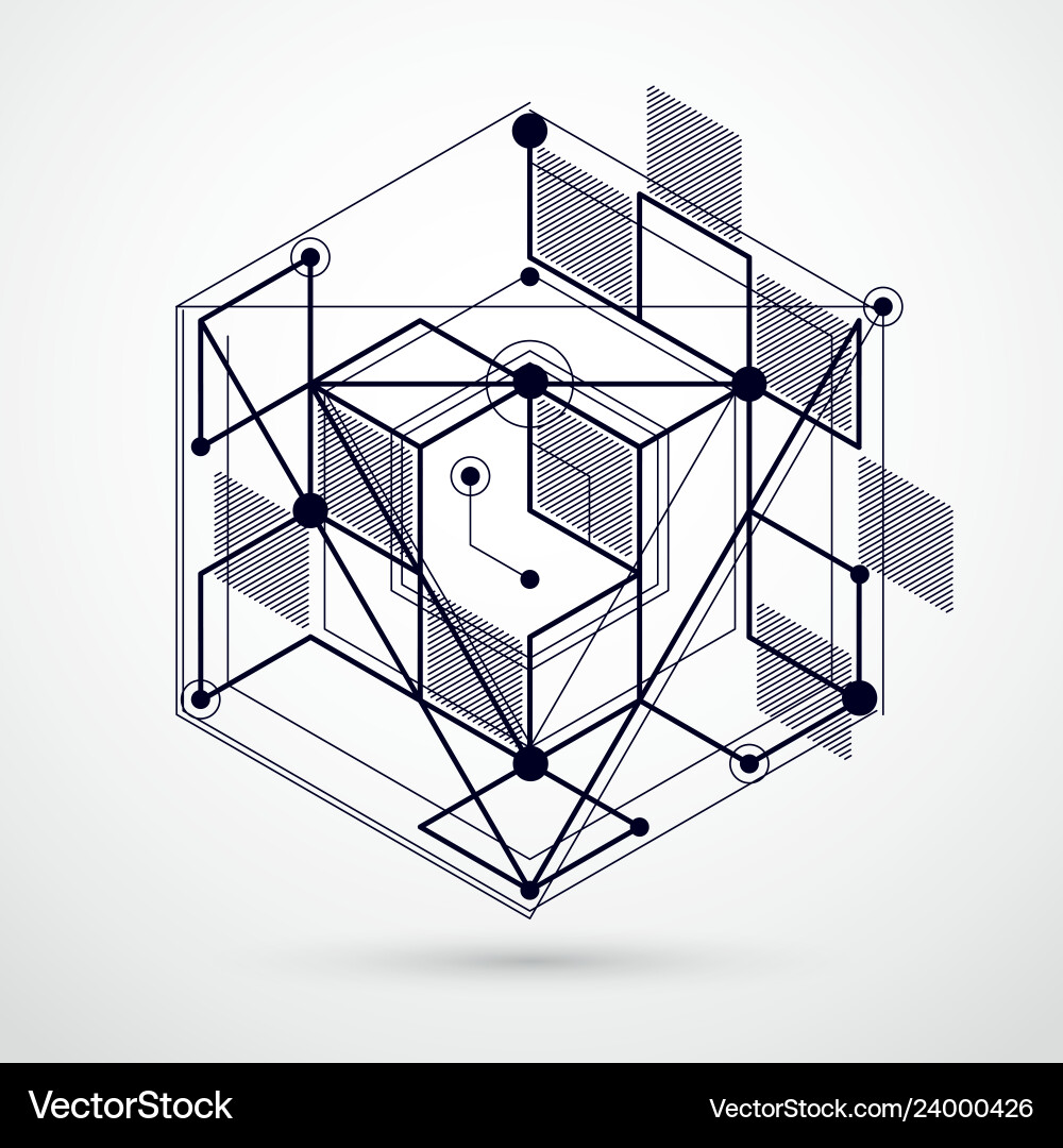 Abstract geometric 3d cube pattern and black Vector Image