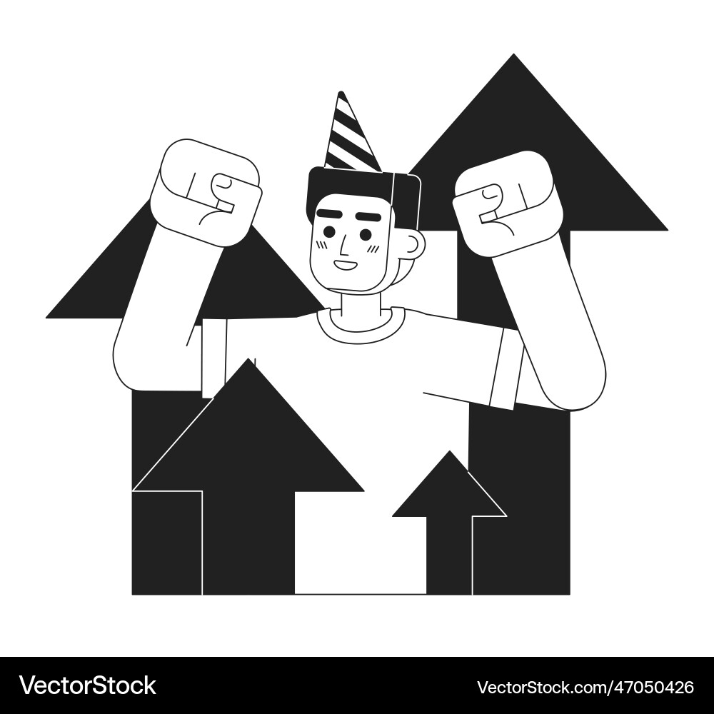 Celebrating success monochrome concept spot Vector Image