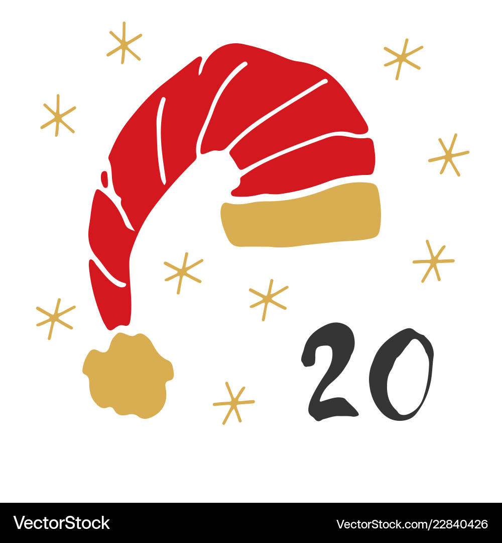 Christmas advent calendar hand drawn elements Vector Image