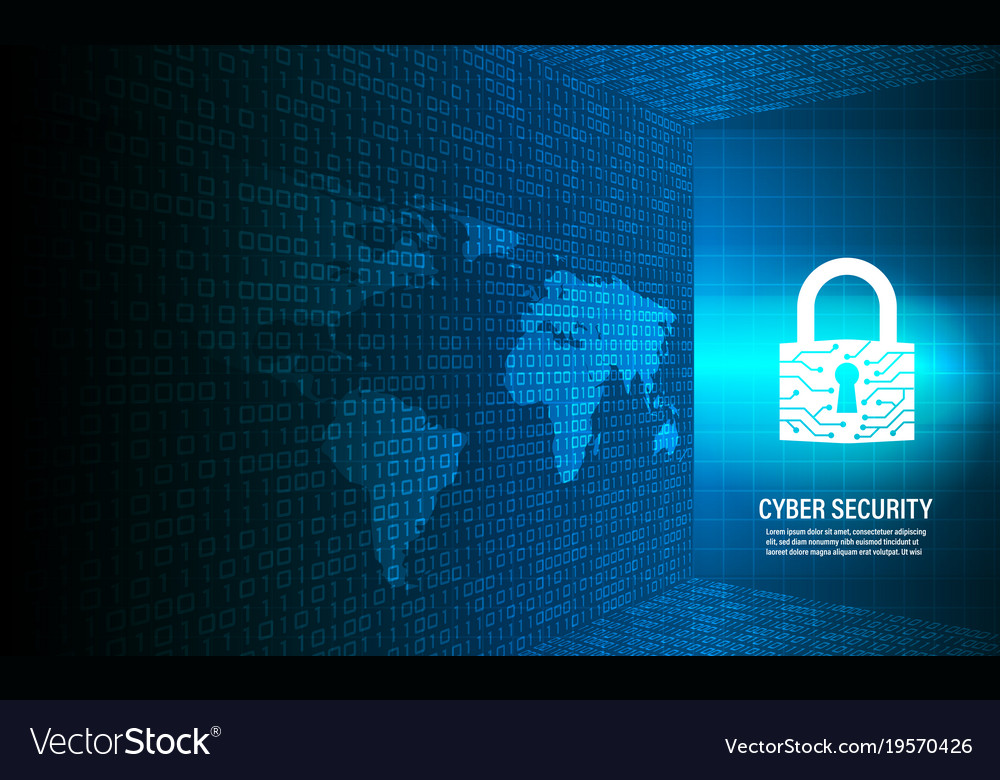 Closed padlock on binary code background Vector Image