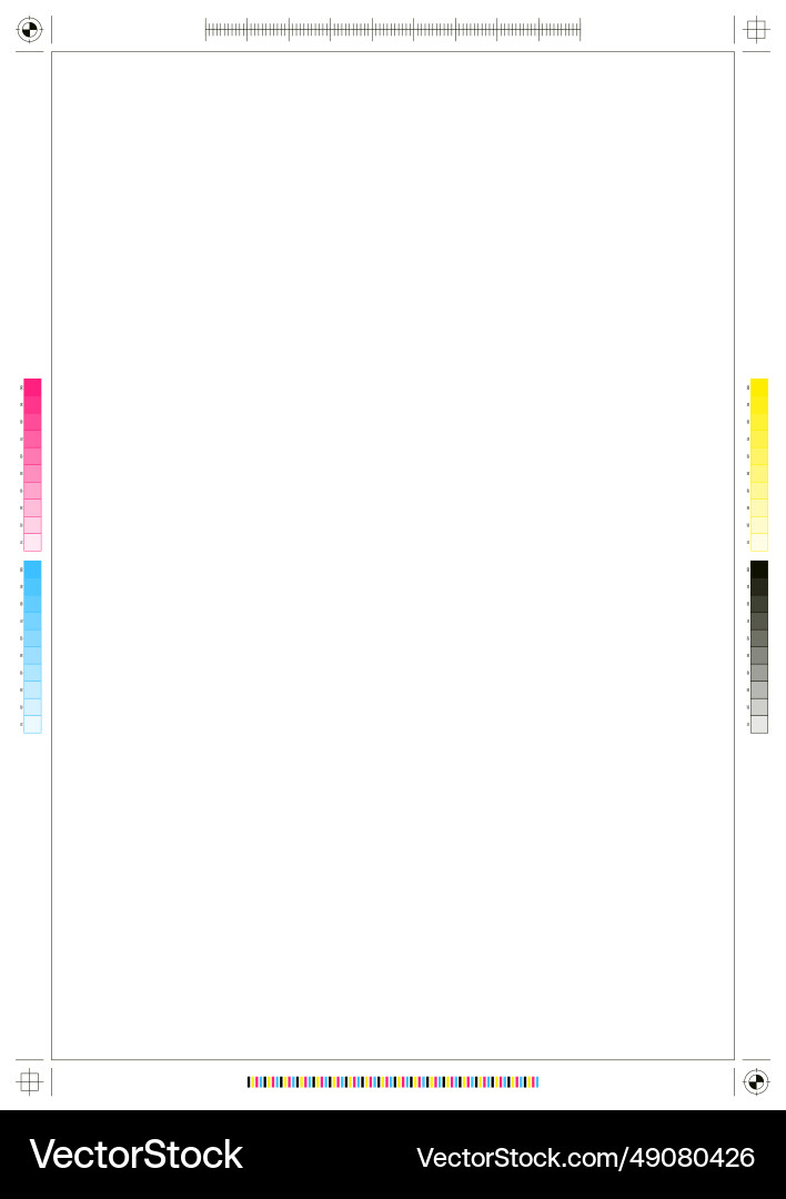 Cmyk print frame black outline press registration Vector Image