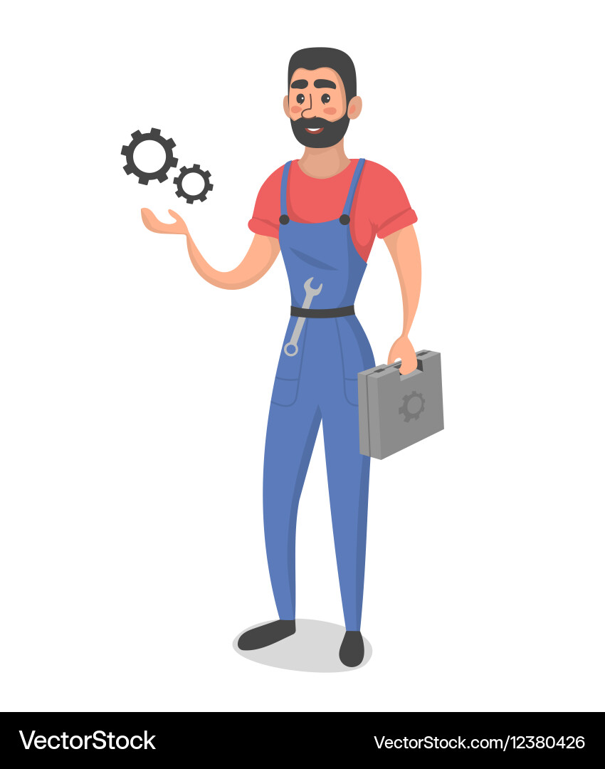 Conceptual of master or foreman with instruments Vector Image