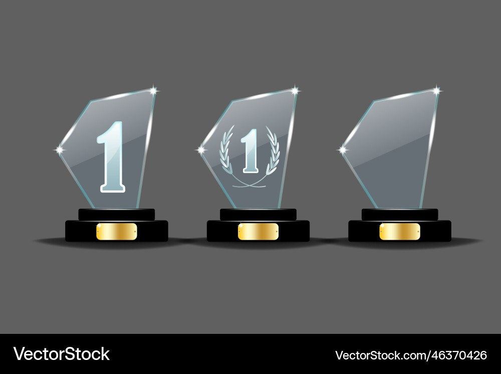 Glass prizes on a stand award background Vector Image
