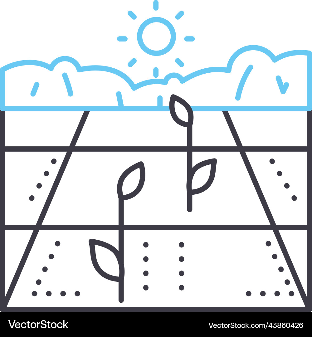 Land improvement line icon outline symbol Vector Image