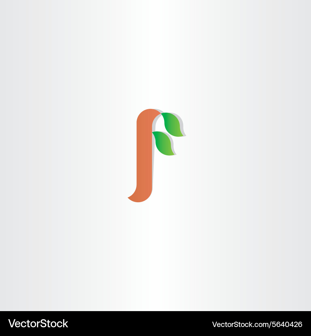 Letter f tree leaf plant eco logo Royalty Free Vector Image