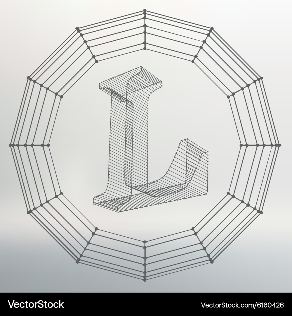 Letter l fonts of mesh Royalty Free Vector Image