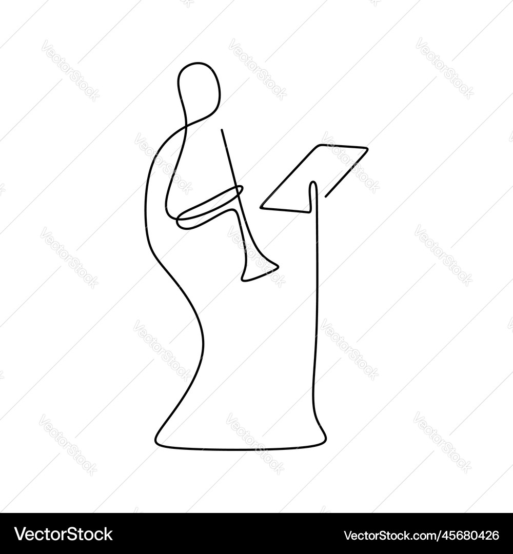 Picture of a continuous line men playing Vector Image