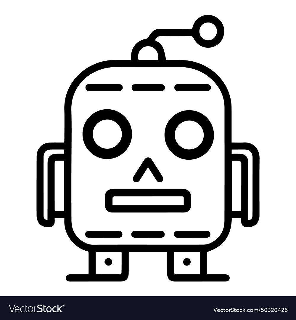 Robot flat icon isolated on white background Vector Image