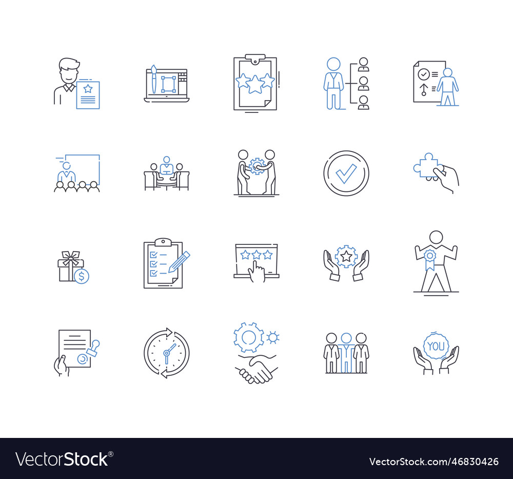 Segmentation and targeting line icons collection Vector Image