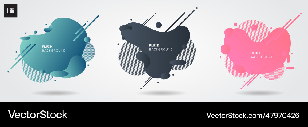 Set of abstract liquid shape modern graphic Vector Image