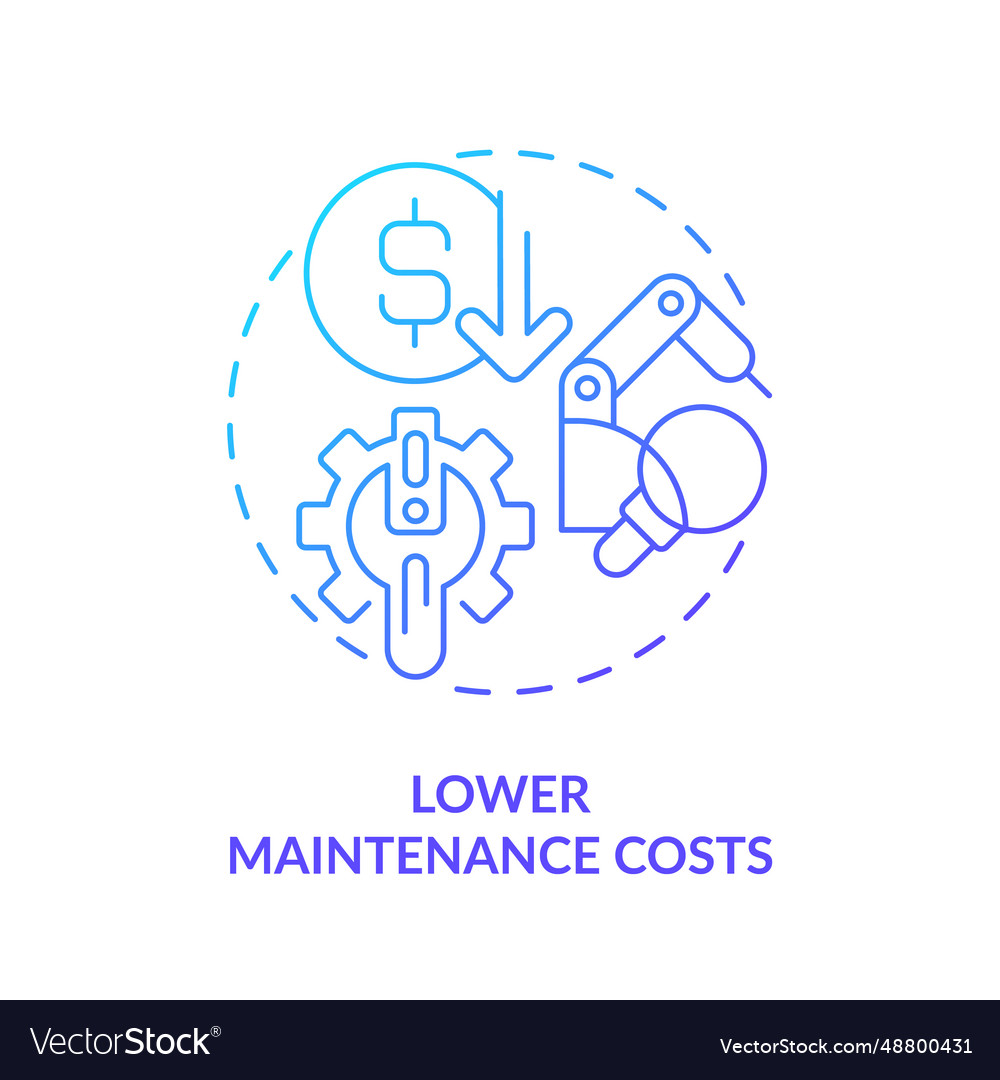 2d thin gradient icon lower maintenance costs Vector Image 2d thin gradient icon lower maintenance costs Vector Image