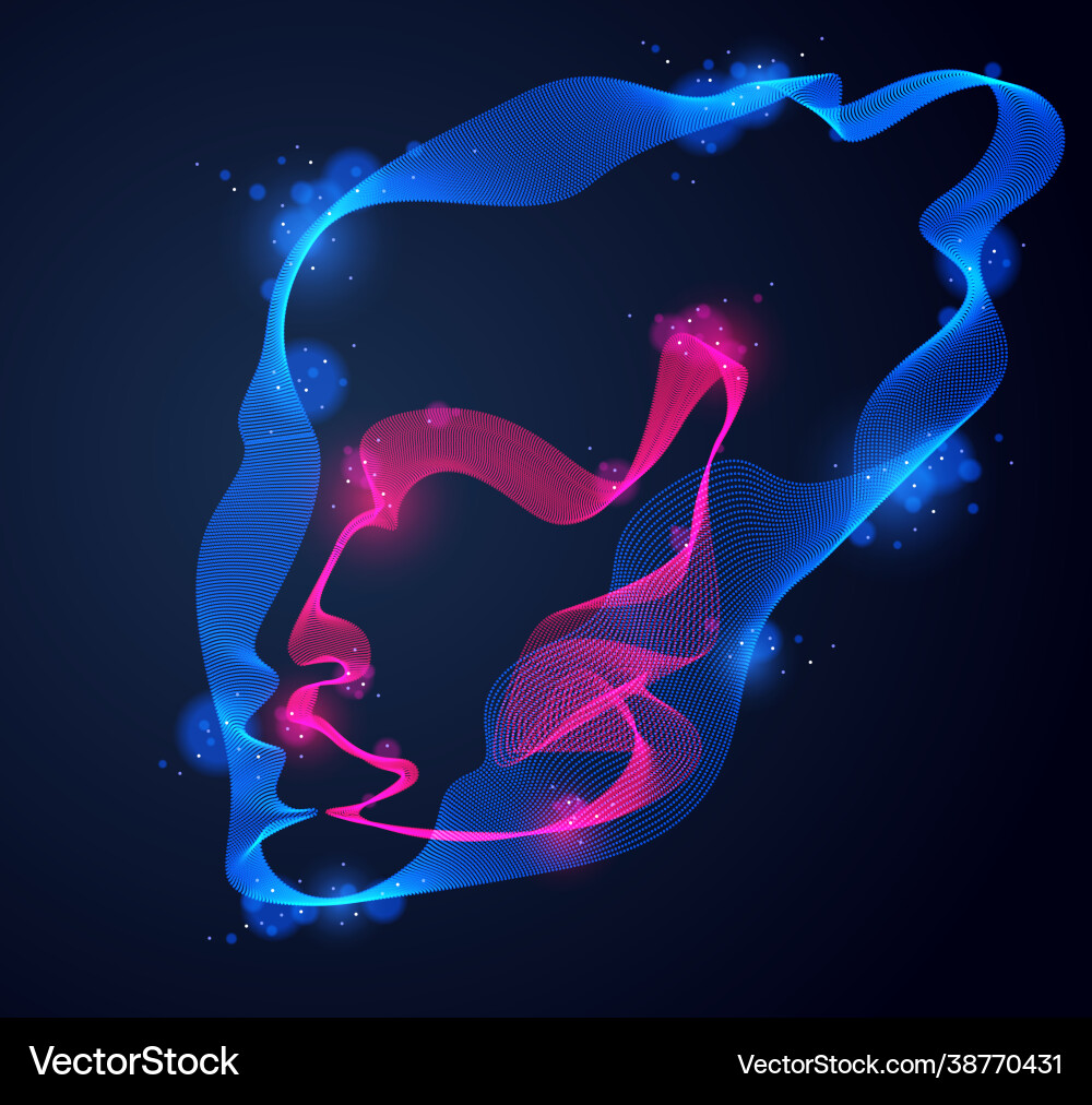 Abstract artistic human head portrait made Vector Image