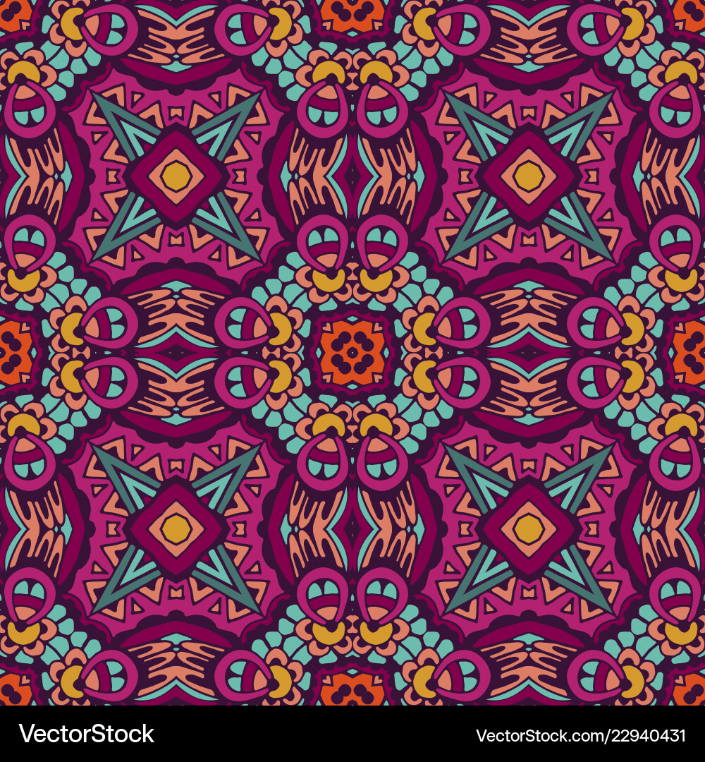 Abstract colorful geometric ethnic seamless Vector Image