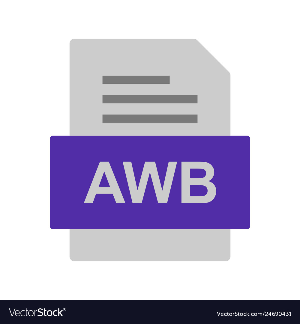Awb File Document Icon Royalty Free Vector Image